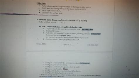 solved efer to table 2 and ccna1 module 10 include a screen