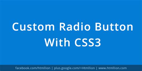 Css3 Radio Input Customize Radio Buttons Css3 Html Lion