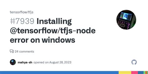 Installing Tensorflow Tfjs Node Error On Windows Issue Tensorflow Tfjs GitHub