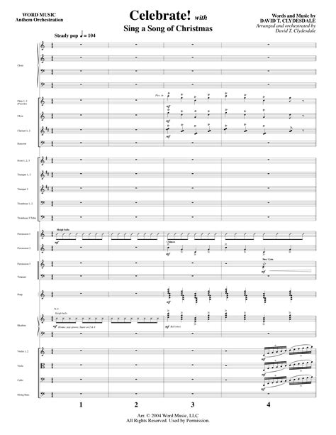 Celebrate With Sing A Song Of Christmas Word Music Choral Arr