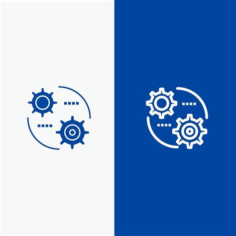 Control Setting Gear Setting Line and Glyph Solid icon Blue banner Line ...