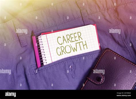 Writing Displaying Text Career Growth Word Written On Development