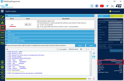 Solved Can I Lock Stm32h747 Chip By Setting Rdb Level In Stmicroelectronics Community