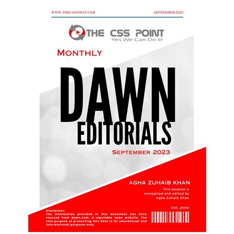 dawn editorials september 2023 monthly issue css books point