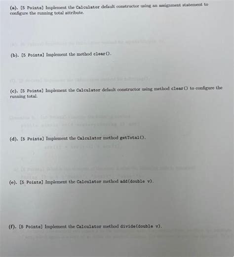 Solved A 5 Points Implement The Calculator Default