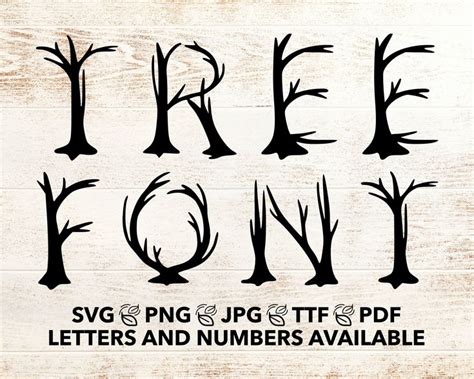 Tree Font Svg Tree Font For Cricut Tree Font Svg Png  Ttf Pdf