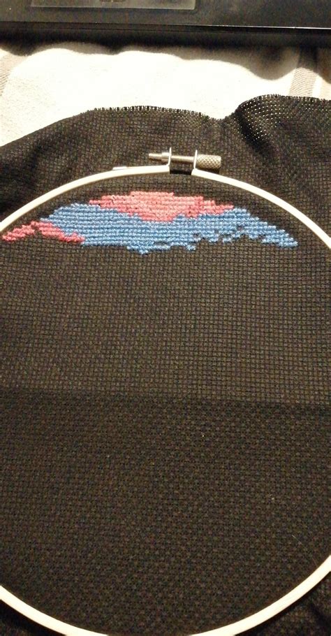 Wip Screwed Up And Added An Extra Row Of Blue Stitches And Now My