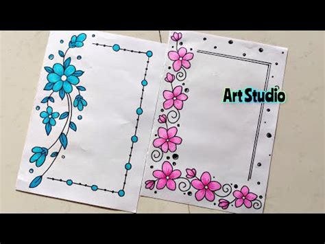 FLOWER BORDER DESIGN PROJECT WORK DESIGNS ASSIGNMENT FRONT PAGE DESIGNS SIDE BORDER DESIGN PORTFOLIO