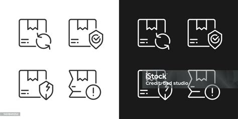 전달 기능 및 문제 픽셀 완벽한 흰색 선형 아이콘 어두운 테마를 위해 설정 어두운 밝은 모드 개체 그룹에 대한 스톡 벡터 아트 및 기타 이미지 Istock