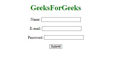 HTML Input Tag GeeksforGeeks