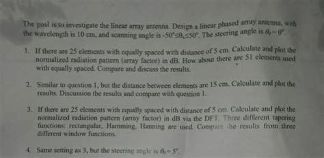 A The Goal Is To Investigate The Linear Array Chegg Com
