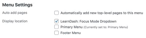 How To Add Links To The LearnDash Focus Mode Dropdown Menu
