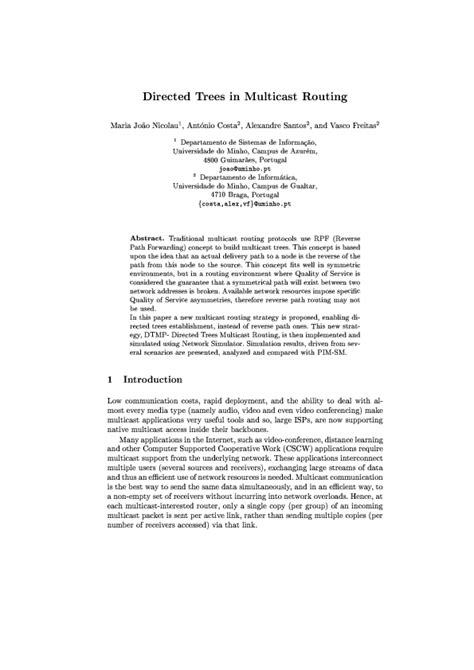 pdf directed trees in multicast routing