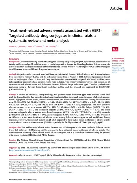 Pdf Treatment Related Adverse Events Associated With Her2 Targeted Antibody Drug Conjugates In