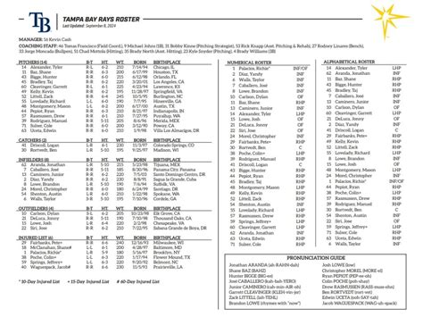 Tampa Bay Rays Current Roster Mega Sports News