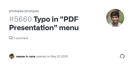Typo In Pdf Presentation Menu · Issue 5660 · Photopeaphotopea · Github