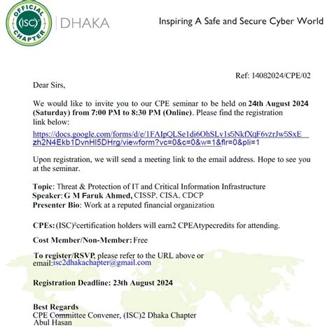 G M Faruk Ahmed Cissp Cisa Cdcp Posted On Linkedin