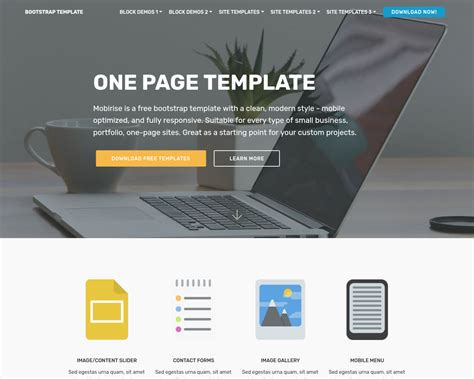 Mobirise Bootstrap Template Graphic Fork