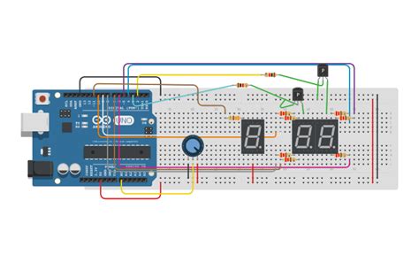 circuit design display 7 segmentos tinkercad