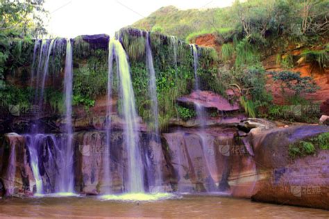 瀑布 水 水平画幅 岩石 热带雨林 森林 户外 泻湖 石头 摄影
