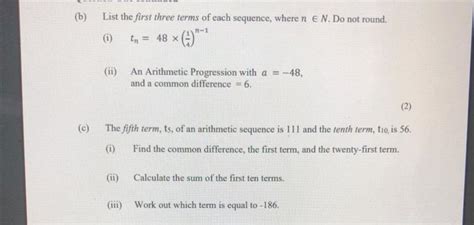 Solved B List The First Three Terms Of Each Sequence
