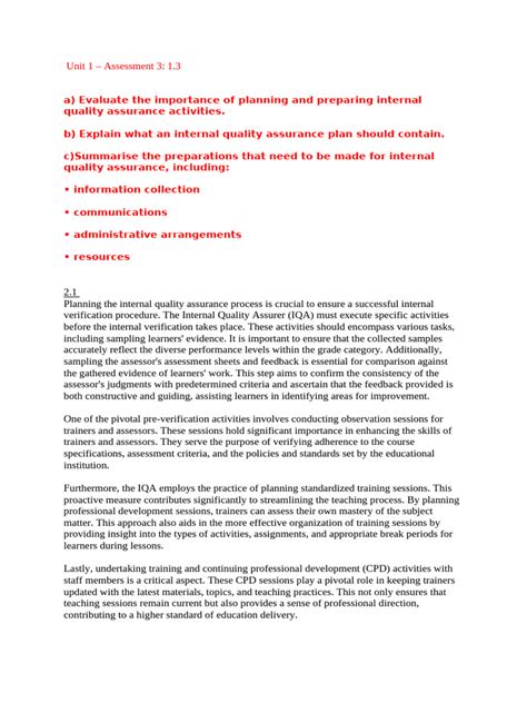 Assessment 1 3 Updated Pdf Educational Assessment Verification And Validation