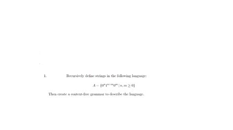 Solved 1 Recursively Define Strings In The Following