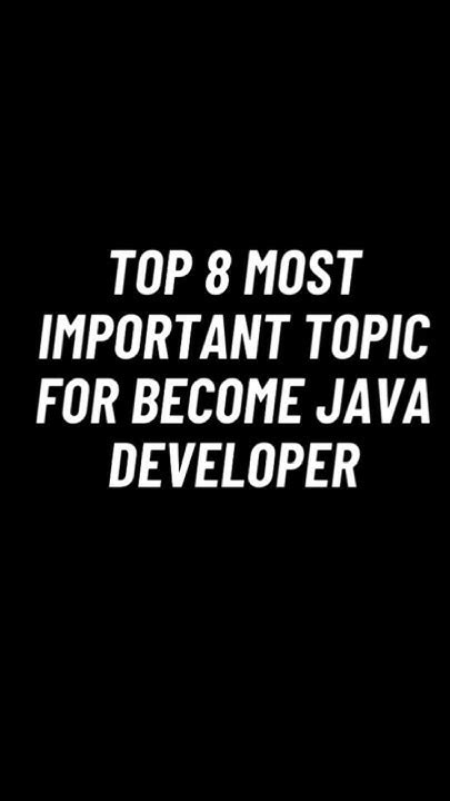 Top 8 Topic For Java Developercoding Java Computerscience Youtube