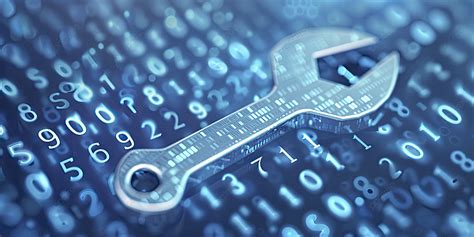 A Digital Wrench Floating Over Binary Code Symbolizing The Integration Of Tools And Technology