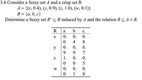 solved 3 6 consider a fuzzy set a and a crisp set b a { x