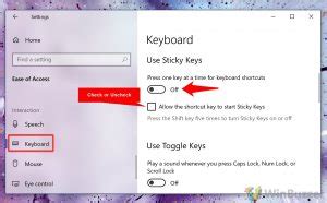 How To Turn On Or Off Sticky Keys In Windows 10 WinBuzzer