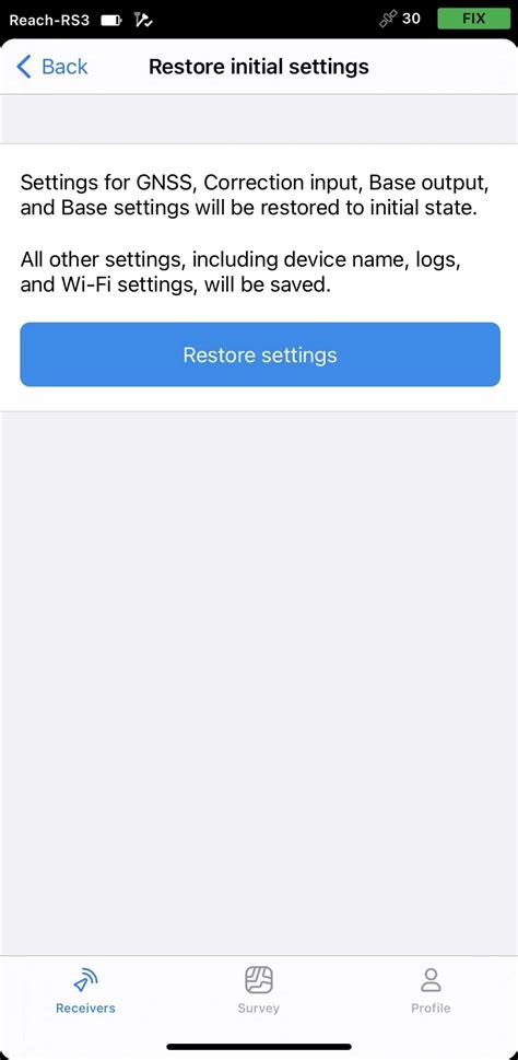 How To Restore Initial Settings Reach RS