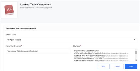 documentation lookup table usage example