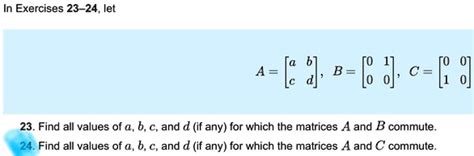 in exercises 23 24 let a b c 23 find all values of a b c