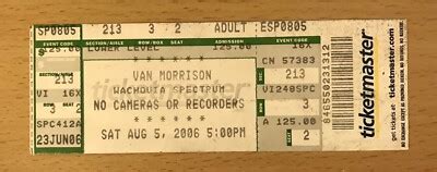 2006 Van Morrison Philadelphia Concert Ticket Stub Brown Eyed Girl