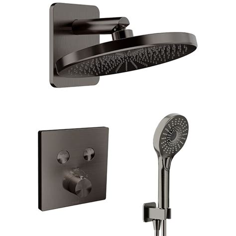 Blaufoss Smartbox Switch Line Inbouw Regendoucheset Brushed Gunmetal