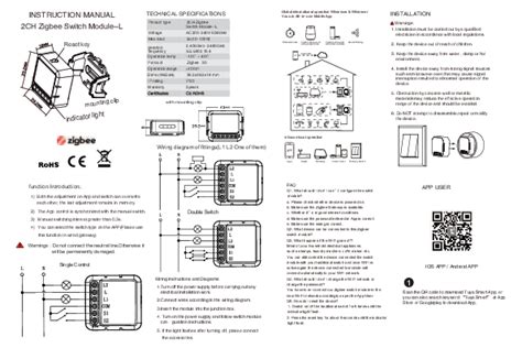 2ch Zigbee Switch Module L Instruction Manual Smartgateways Nl
