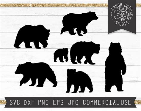 Grizzly Bear Svg Cut Files For Cricut Bear Silhouette Svg Mama Bear