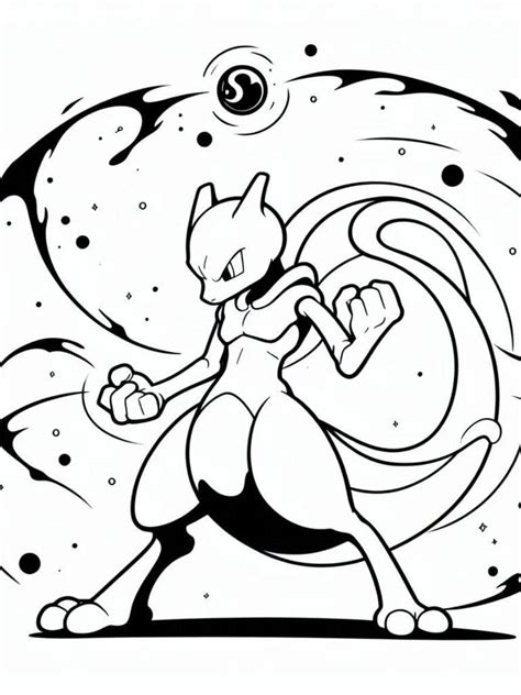 ポケモンファンのためのミュウツーの塗り絵