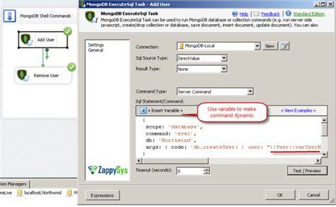 How To Add Remove Mongodb User In Ssis Zappysys Blog