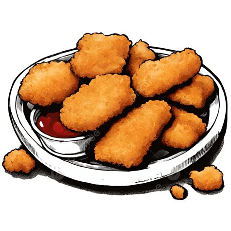 Chicken Nuggets Clipart Black And White At Sarah Scoggins Blog