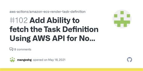 add ability to fetch the task definition using aws api for node and then rendering it · issue