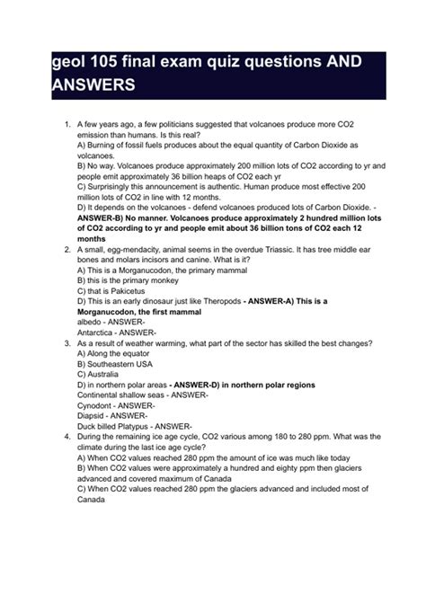 Geol 105 Final Exam Quiz Questions And Answers Geol 105 Stuvia Us