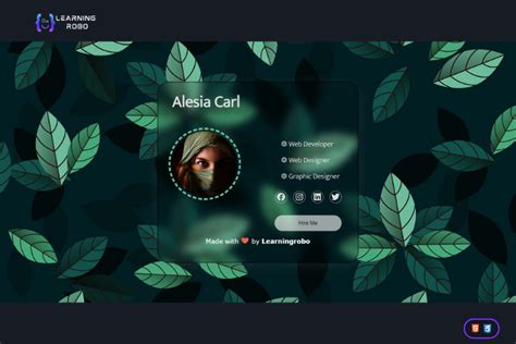 Glassmorphism Profile Card Using Html And Css Artofit