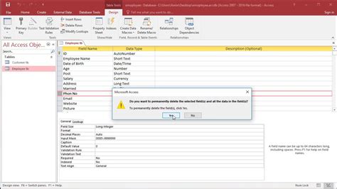 2microsoft Access 2016 Field Property Youtube