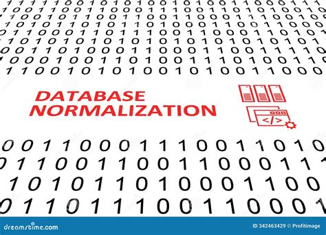 DATABASE NORMALIZATION Concept Binary Code D Stock Illustration