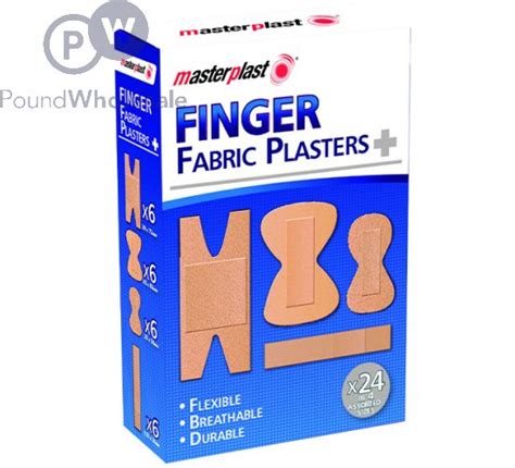 Wholesale Masterplast Assorted Fabric Finger Plasters 24 Pack Pound