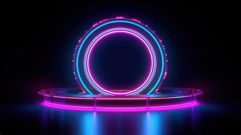 Premium Ai Image Neon Lights On A Black Background