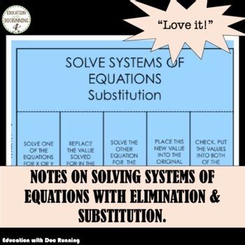 Systems Of Equations Notes Interactive Notebook Foldable TPT
