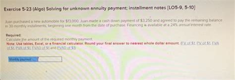 solved exercise 5 23 algo solving for unknown annuity